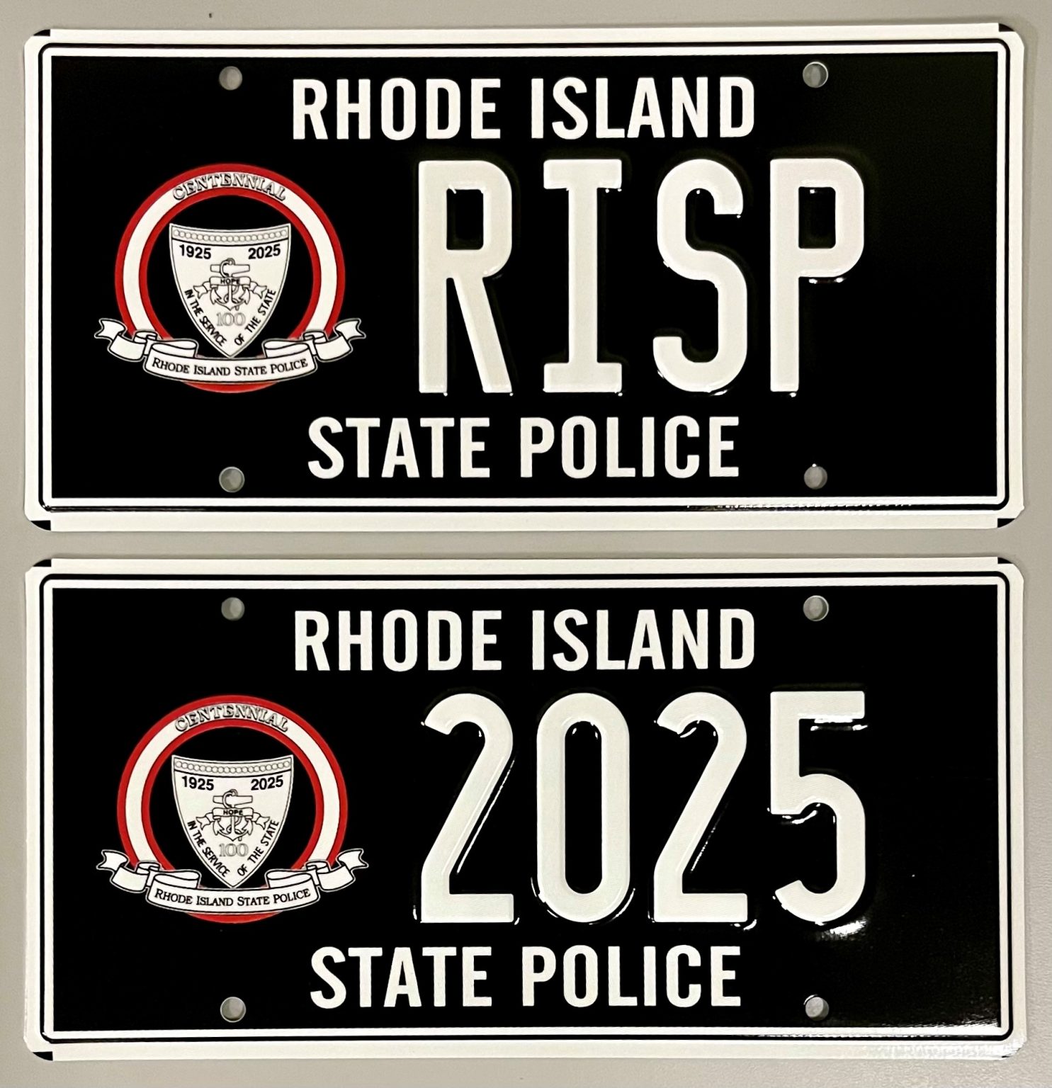 Centennial 2025 Commemorative License Plate - Rhode Island State Police ...